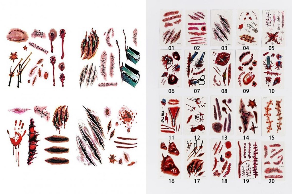 GRE Horror Makeup Accessories Zombie Costume Accessories Realistic Fake ...