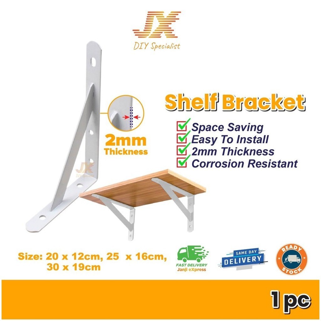 L Bracket White Coat Shelf Bracket Wall Shelf Shelving Wall Mount Rack ...