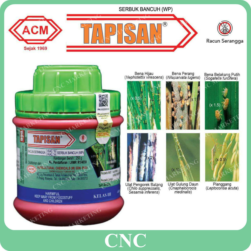 250GM Tapisan ACM Buprofezin 10% Cartap Hydrochloride 50% Racun Serangga Bena Hijau Bena Perang ...