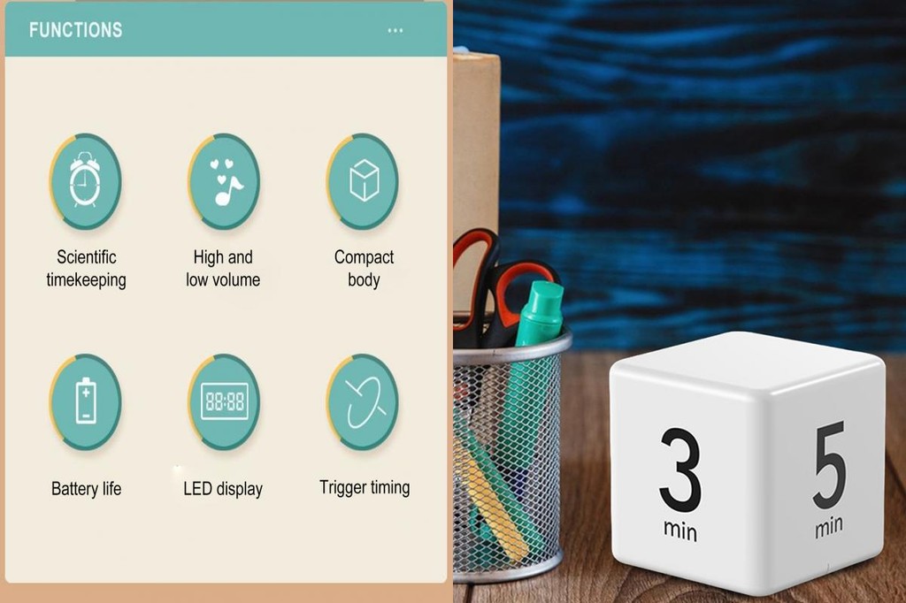 Adjustable Volume Rotating Timer Rotating Countdown Timer with Sensor Portable Rotating Pomodoro ...