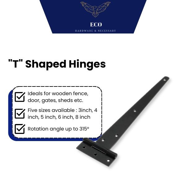 Heavy Duty "T" Hinges/T Door Hinges/T Engsel Besi/T Ensel Hitam/Black ...