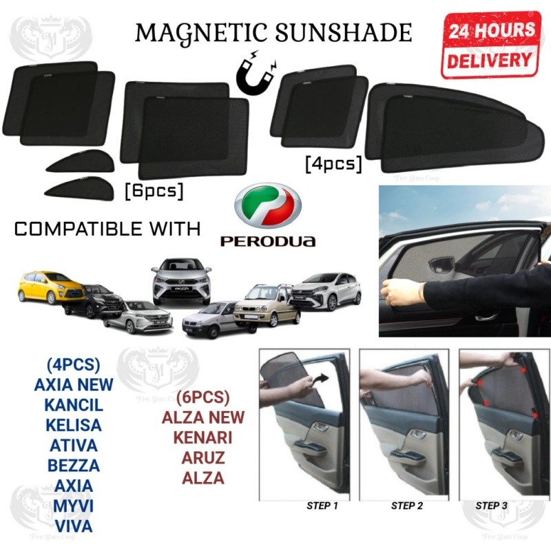 Magnetic Sun Shade Perodua 2022 Side Window Curtain SUNSHADE AXIA ALZA ...