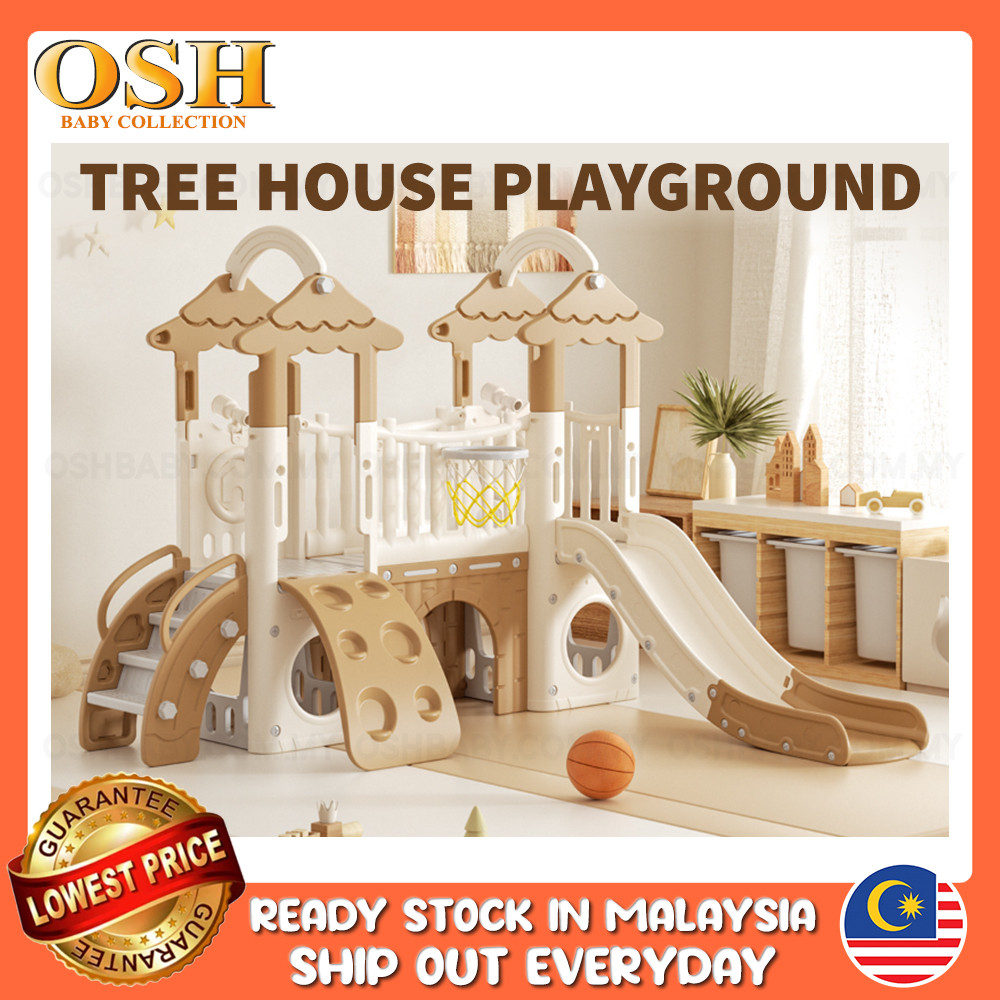 TREE HOUSE PLAYGROUND Kindergarten Kid Giant Playground Slide Stair ...