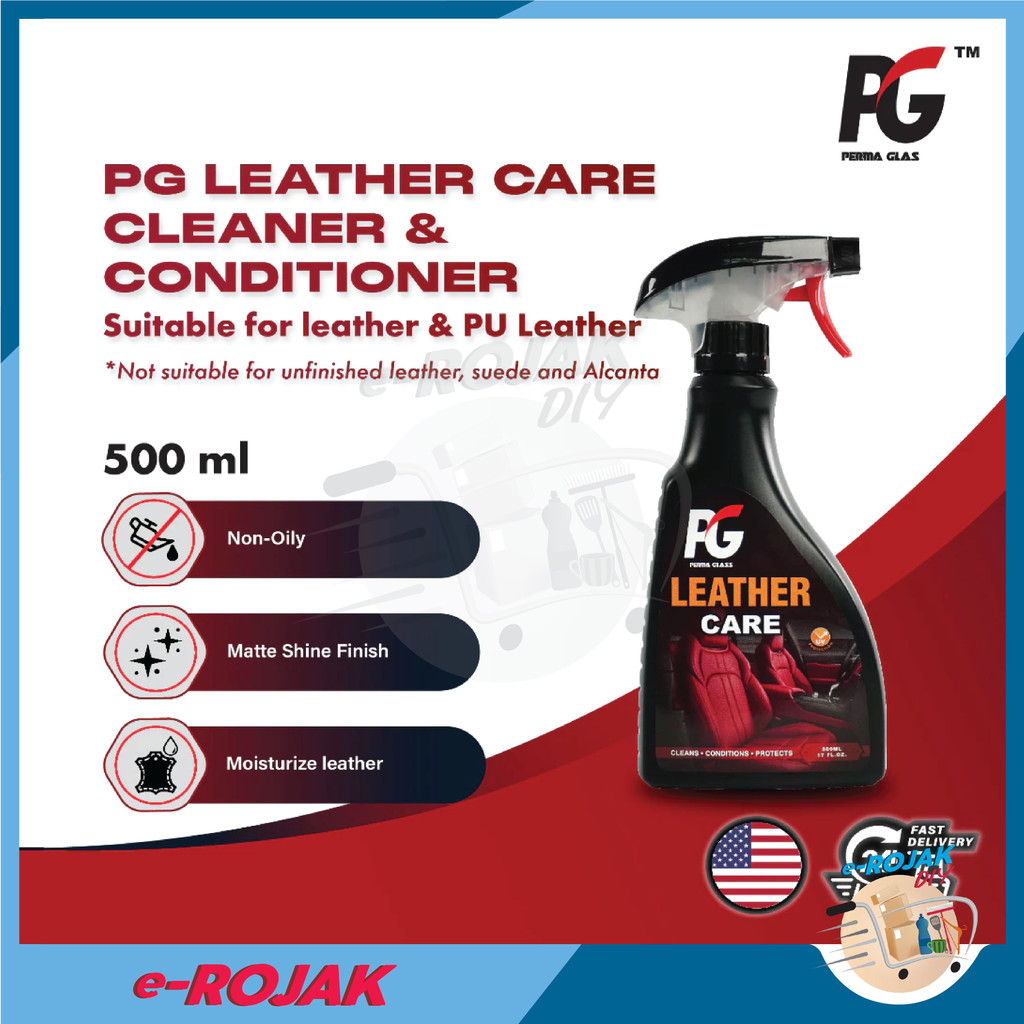 PG Leather Care Cleaner & Conditioner, UV Protection, Non-Greasy, Long ...