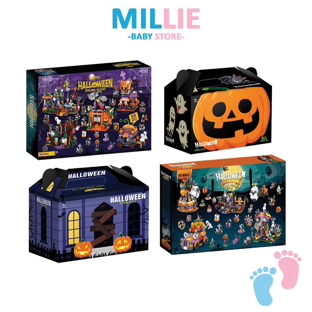 MILLIE Halloween Block Puzzle Building Block Kids Educational Poke-a ...