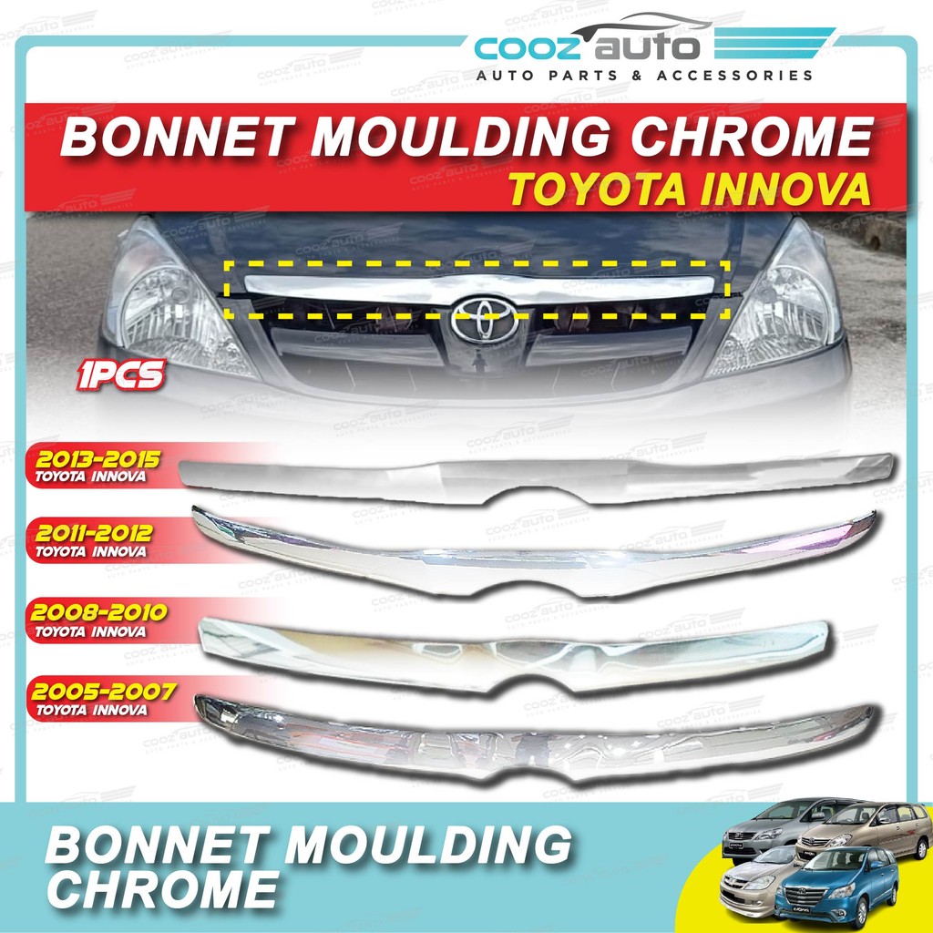 Toyota Innova 2005 - 2015 Car Front Bonnet Bumper Garnish Chrome Hood ...