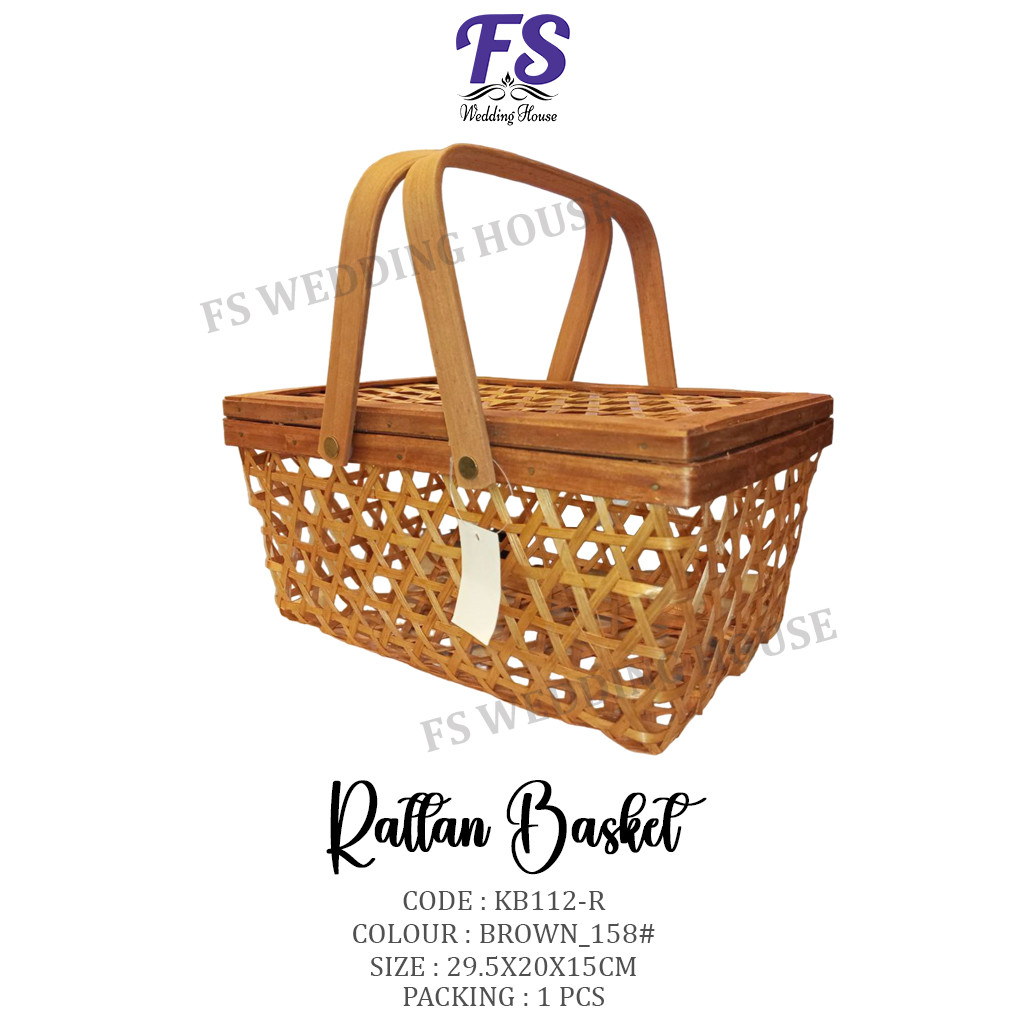 RATTAN BASKET/PICNIC BASKET/BAMBOO BASKET/BAKUL HANTARAN/BASKET ...