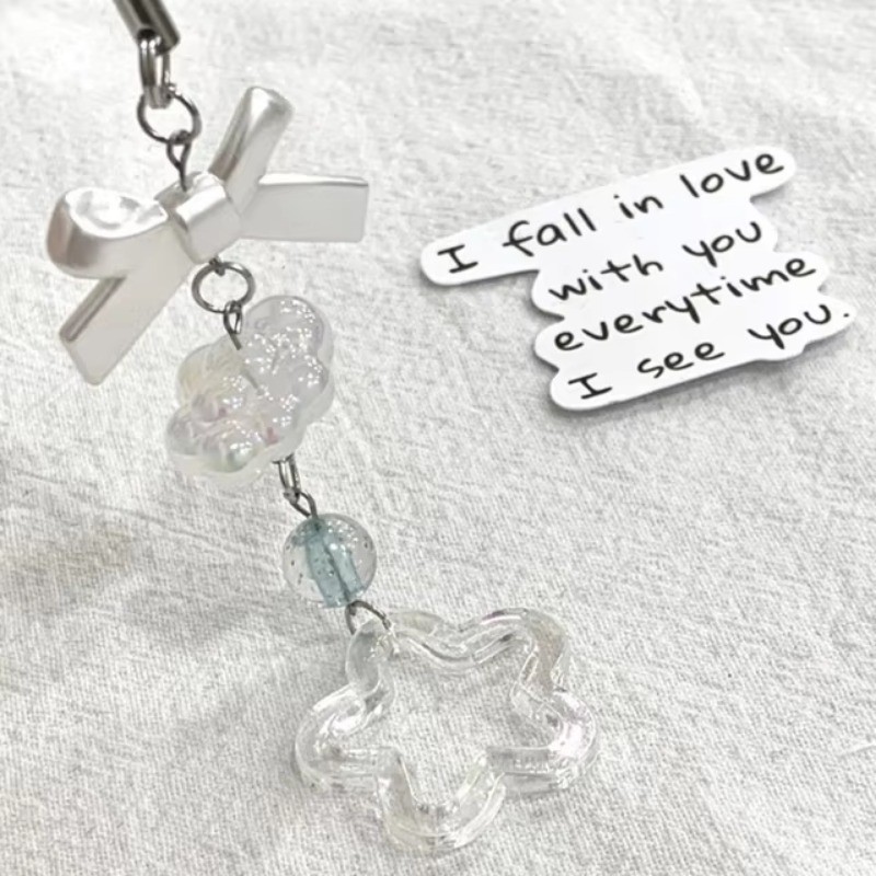 Y2K Phone Chain Bowknot Cellphone Lanyard Charm Cute Kawaii Keychain ...