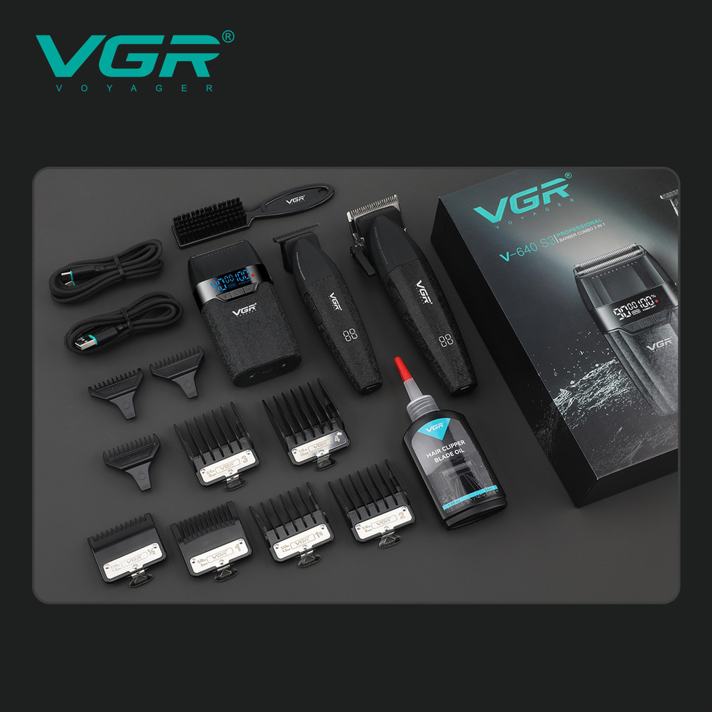 VGR-V-640 S Professional hair clipper Adjustable rechargeable electric clipper 9000 RPM men's ...
