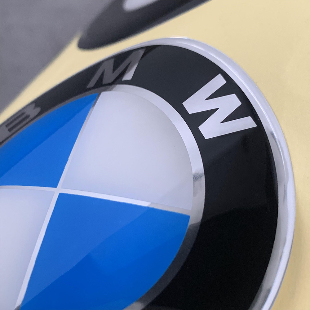 74mm BMW 3D Logo Emblem Sticker Auto Fender Rear Trunk Decorative Decal ...
