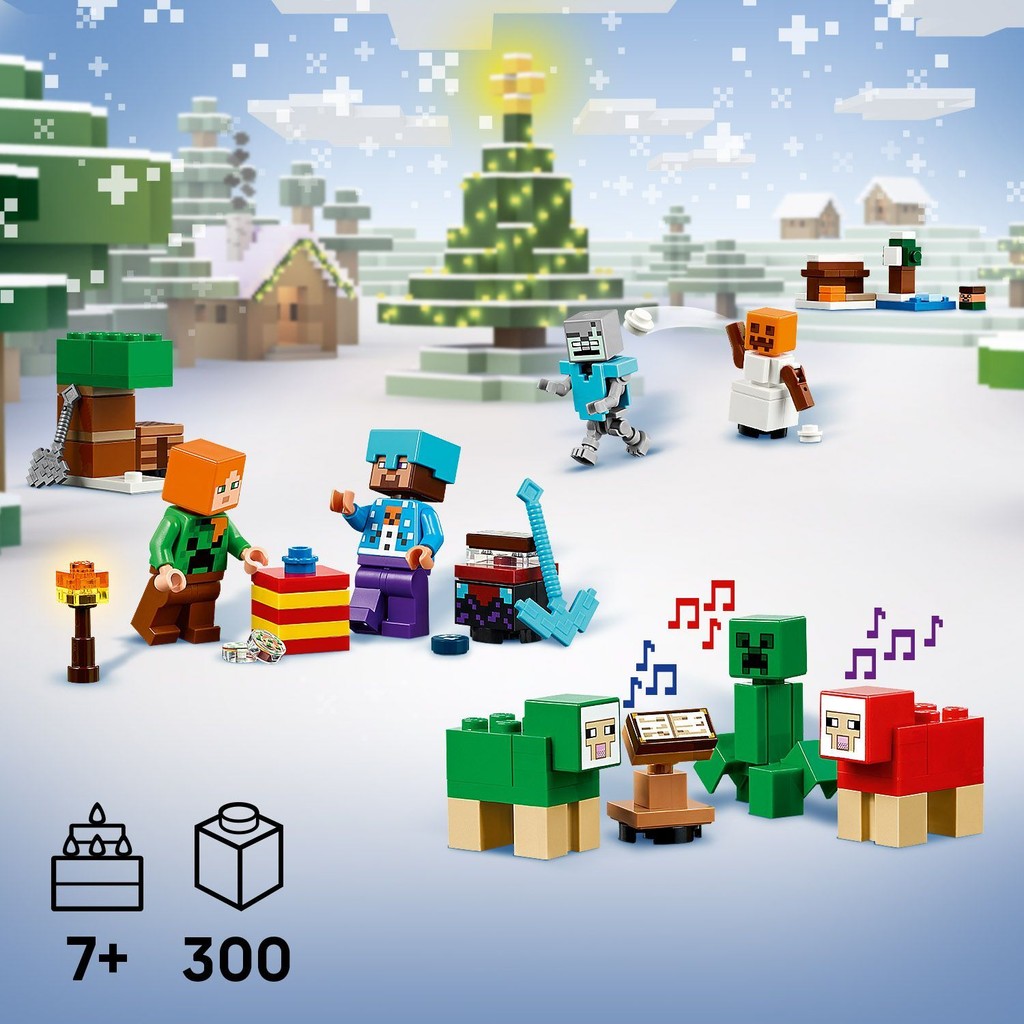 LEGO 21280 Minecraft Advent Calendar 2025 Building Toy Set (300 Pieces ...