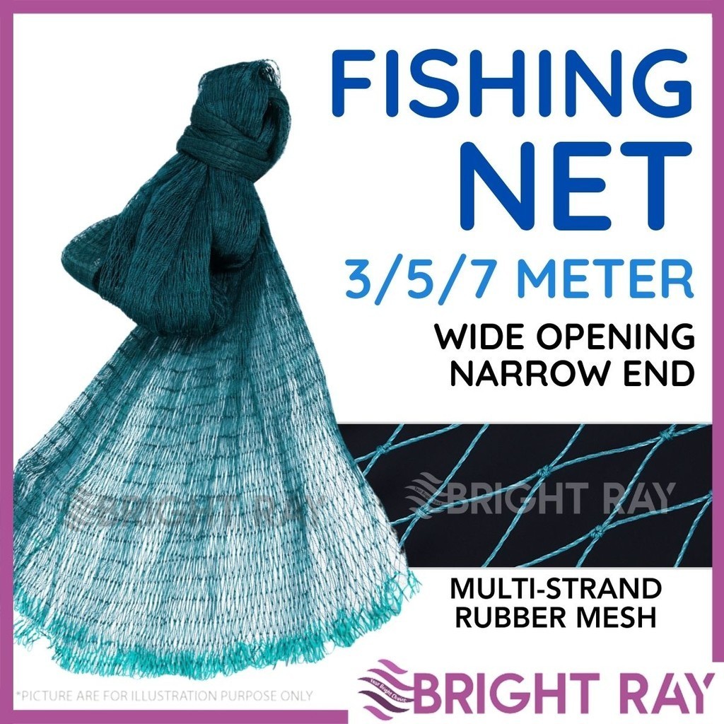3/5/7 METER Jaring Ikan Fish Trap Fishing Net Wide Opening Narrow End ...