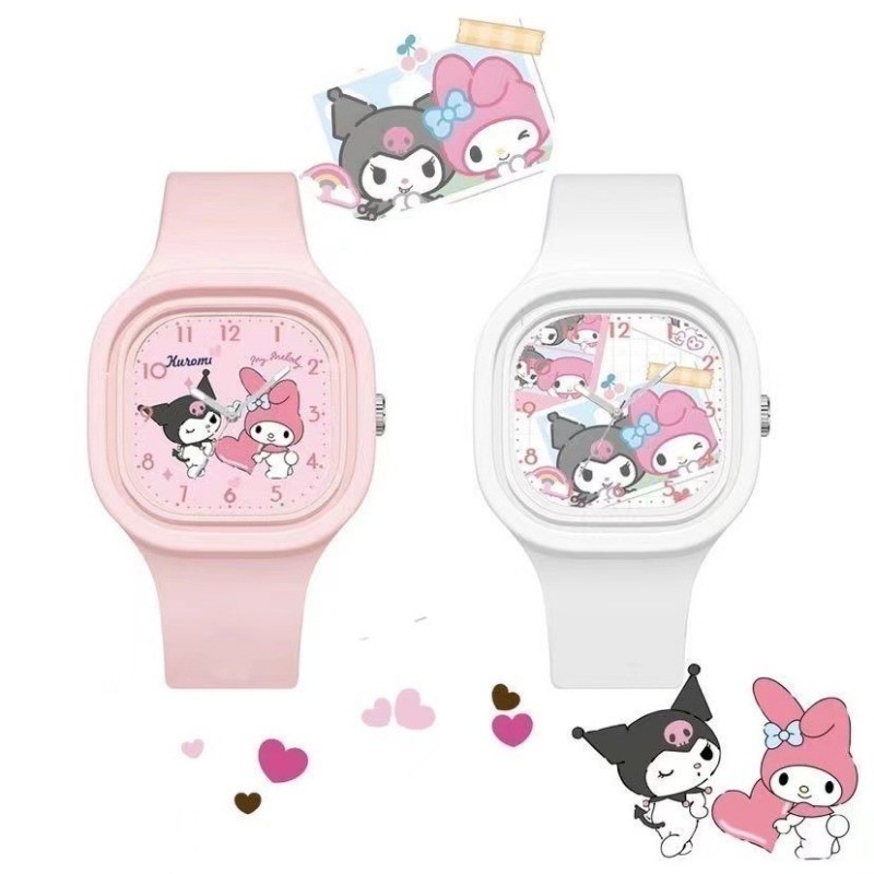 Labubu Cartoon Electronic Watch Color Silicone Wide Watch Band Quartz ...