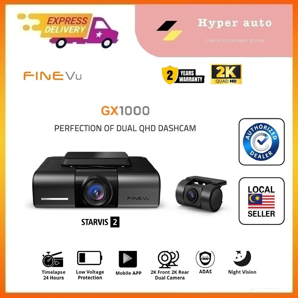 FineVu GX1000 2K front and rear dashcam dvr recorder korea sony starvis gps smart AI adas ...