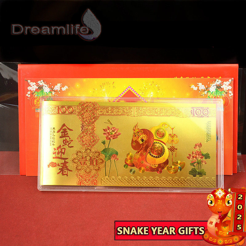 2025 Snake Year Acrylic Gold Banknotes Red Envelope Lucky Dollar Money ...