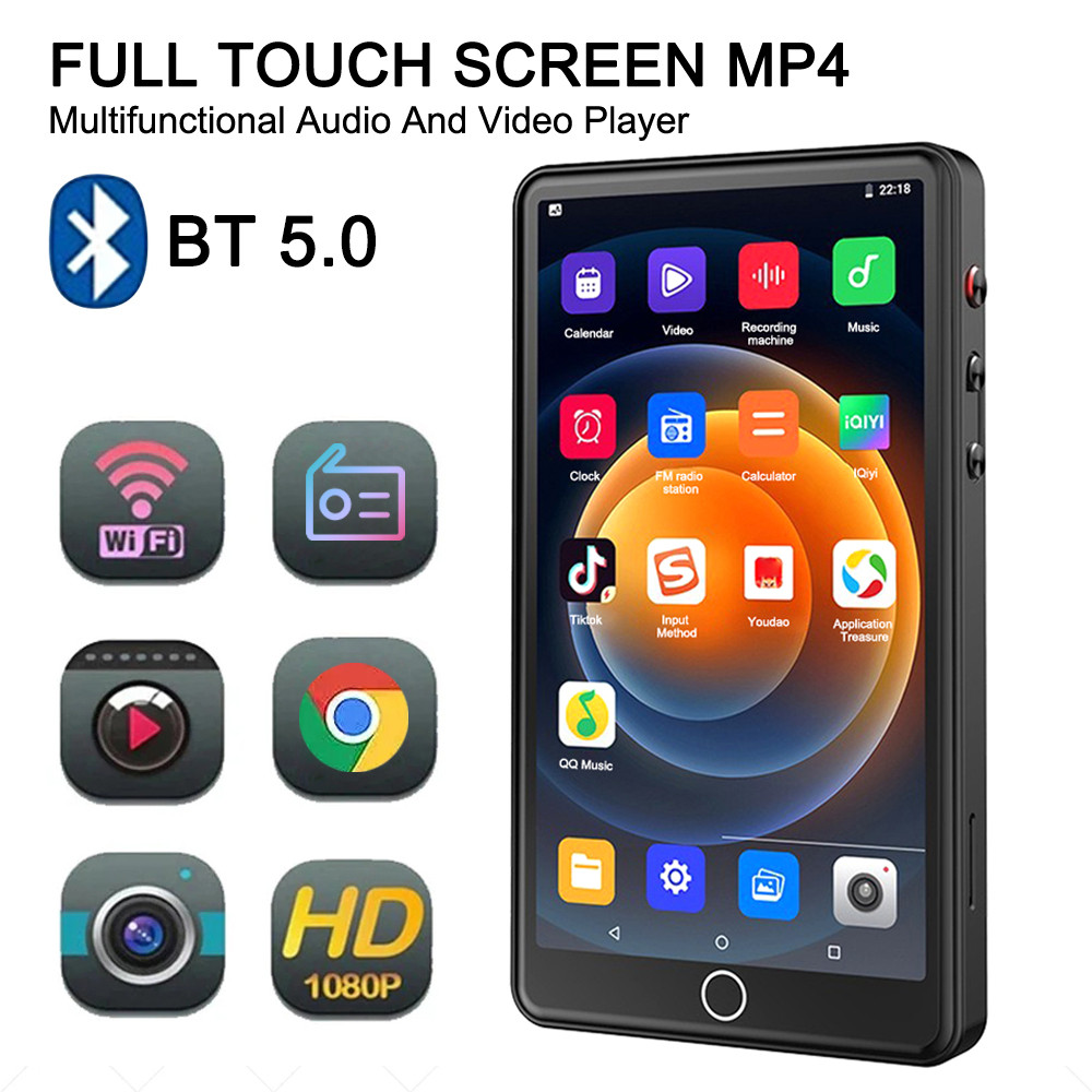 Portable WiFi MP4 Player with Camera 16G Memory Bluetooth 5.0 Full ...