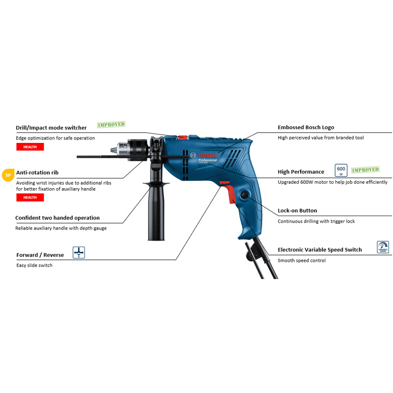 GDeal BOSCH [Bundle] GSB 600 Professional Impact Drill + 34pcs X-Line ...