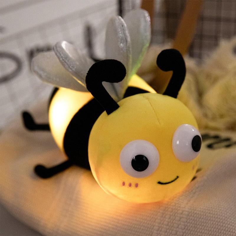 20CM Glowing Insect Plush Doll Cute Luminous Ladybug Firefly Bee ...