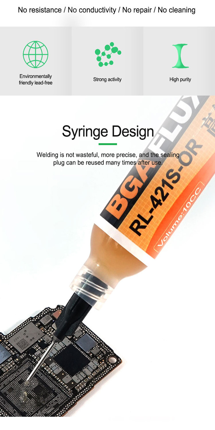 RL-421S-OR BGA PCB No-Clean Solder Paste Welding Advanced Oil Flux ...