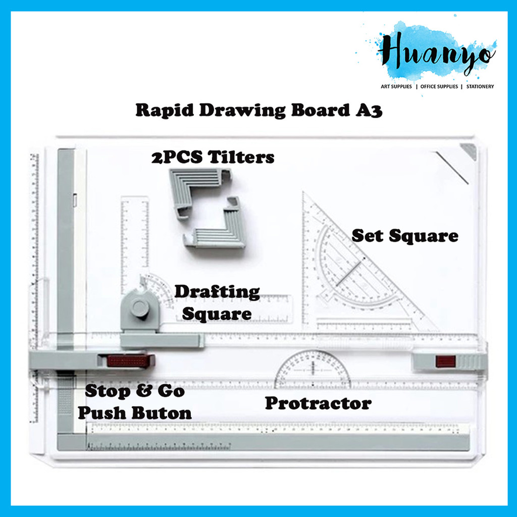 Rapid / World Technical Drawing Board Set With Detachable Ruler (A3 ...