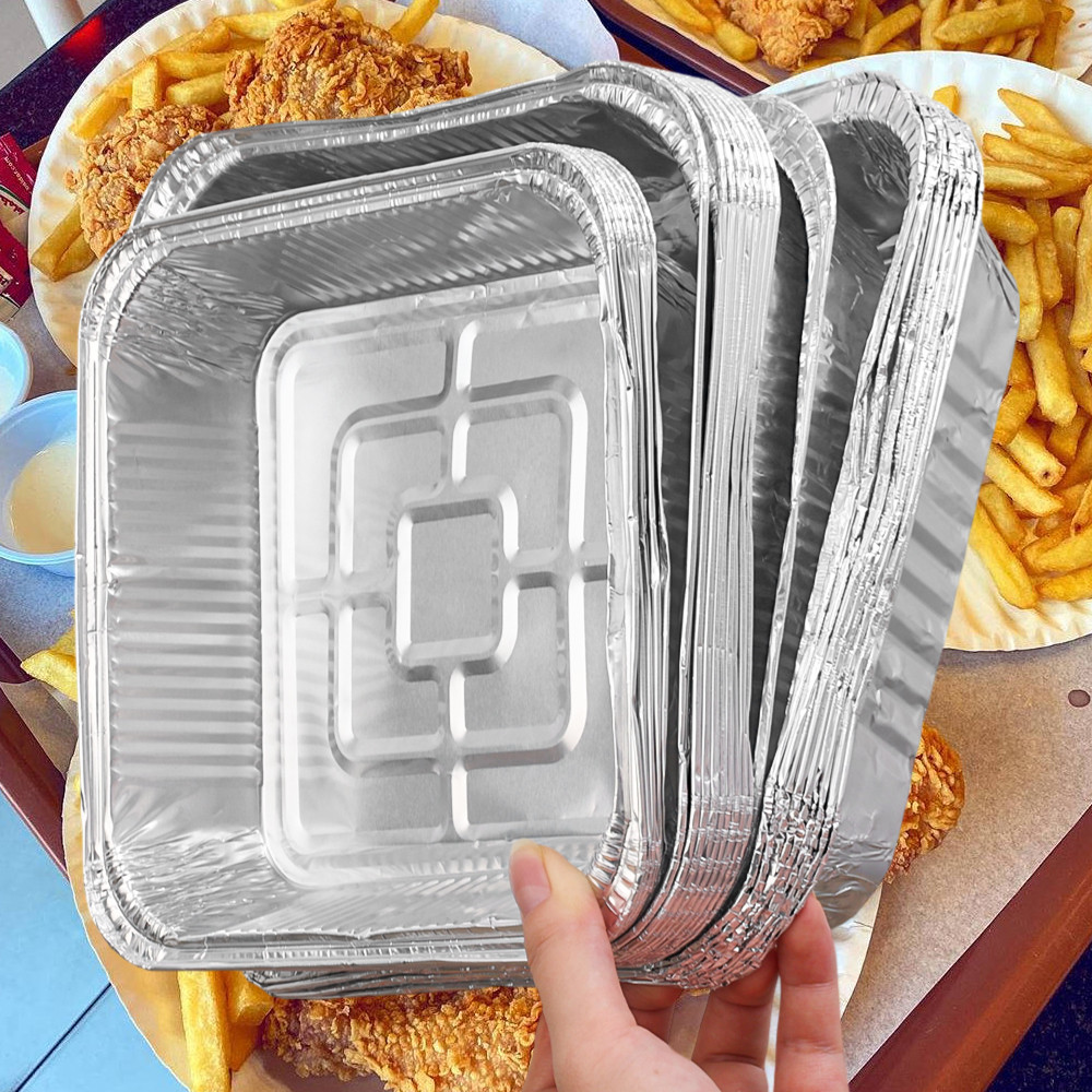 10 Pcs Multipurpose Square Disposable Aluminum Foil Bowl - Oven Air ...