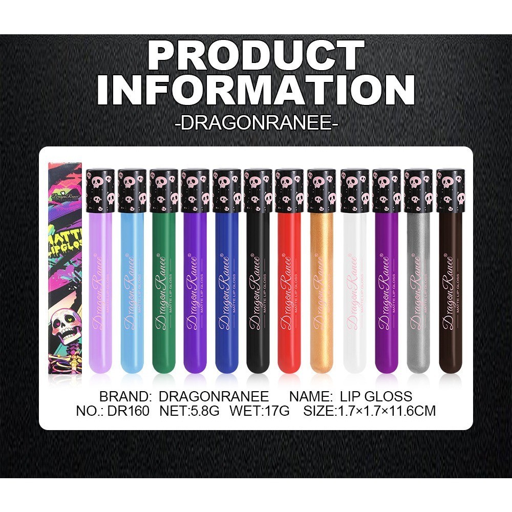 Dragon Ranee 12 Color Halloween Lip Gloss Makeup Black Green Purple ...