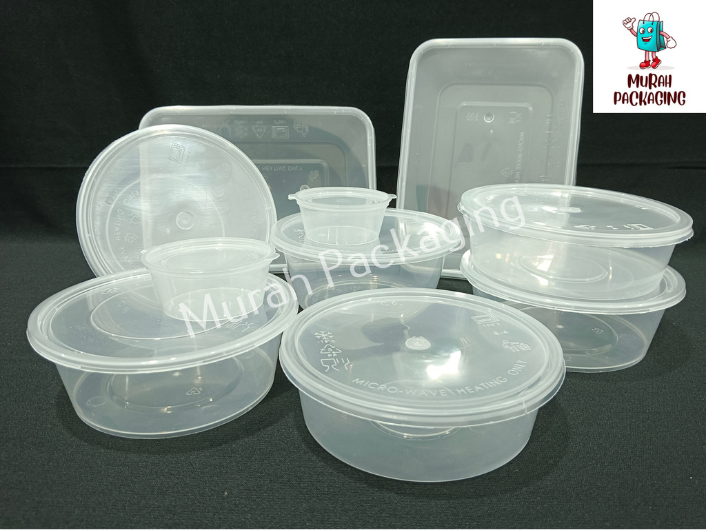 CHEF Round Disposable Plastic Food Container (50pcs±) / Bekas Makanan ...