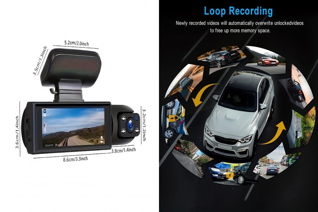 GR 1080p Fhd-compatible Dash Cam Front and Dual-lens Dash Cam 1080p ...