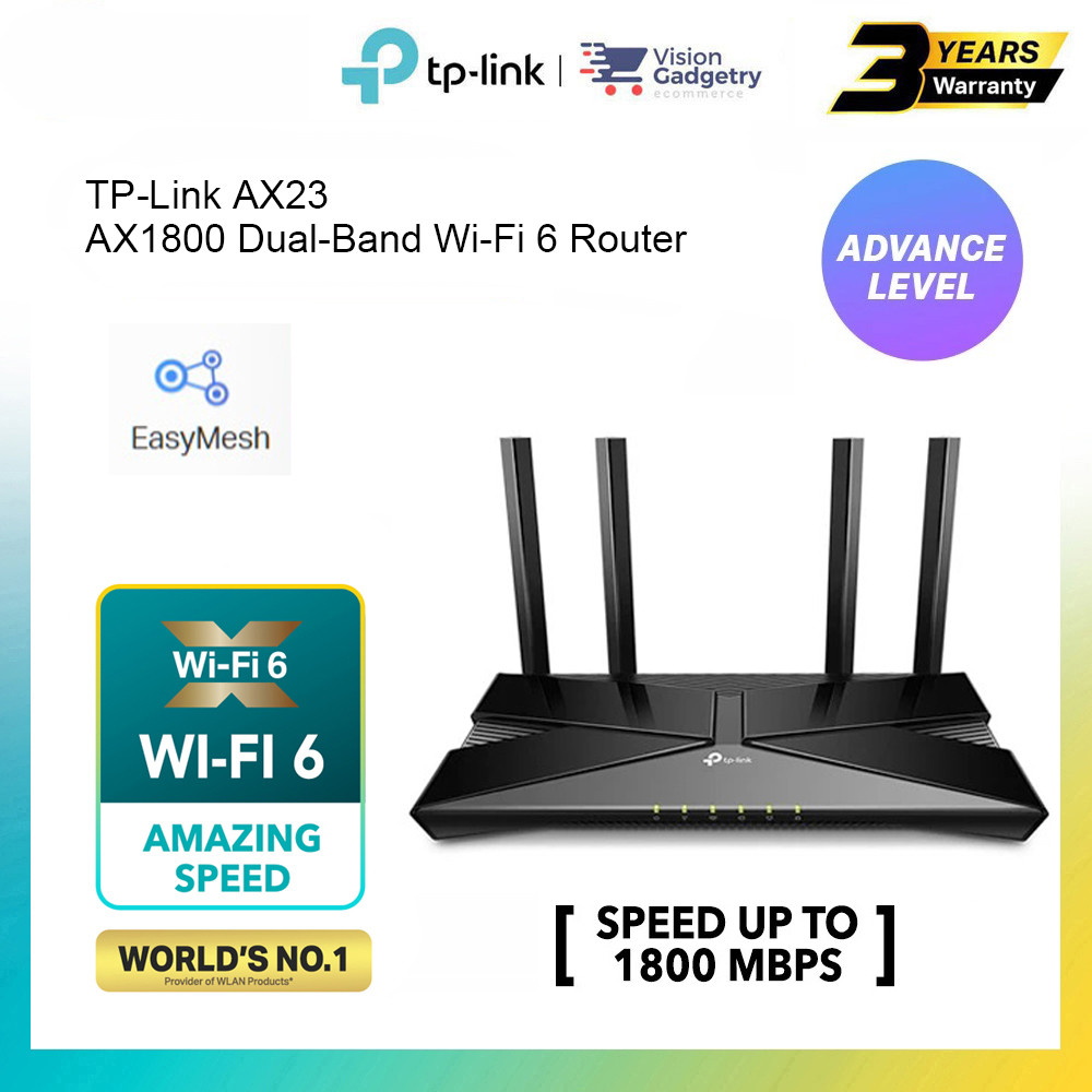 TP-Link Archer AX23 AX1800 Dual Band WiFi 6 Gigabit Wireless Wifi Router EasyMesh | Shopee Malaysia