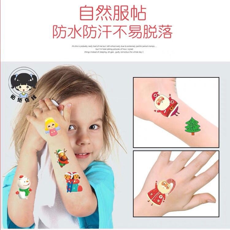 Christmas Tattoo Stickers Cross-Border Direct Supply Children Cartoon ...