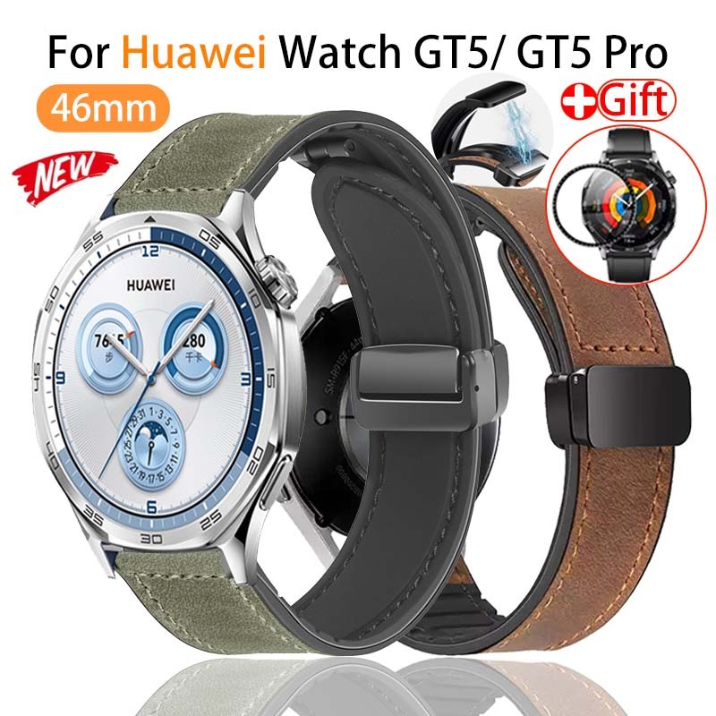 Leather Silicone Strap for Huawei Watch GT5 GT5 Pro 46mm Smart Watch ...