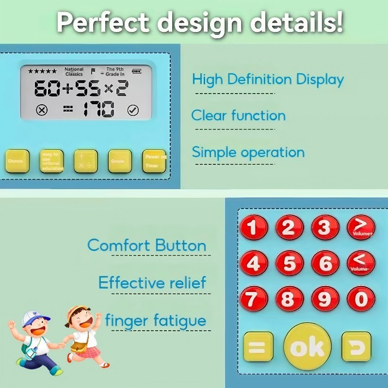 🎁MOMO🎁 Oral Calculator Learning Machine 2in1 LCD Handwriting Board for ...