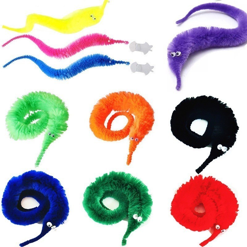 Caterpillar Finger Toy Magic Twisty Fuzzy Worm Wiggle Moving Seahorse ...