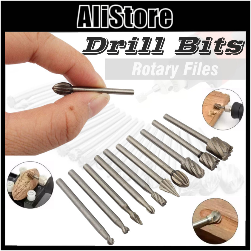 ALi High Speed Drill Bits for Wood Working Rotary Files Mini Round HSS ...
