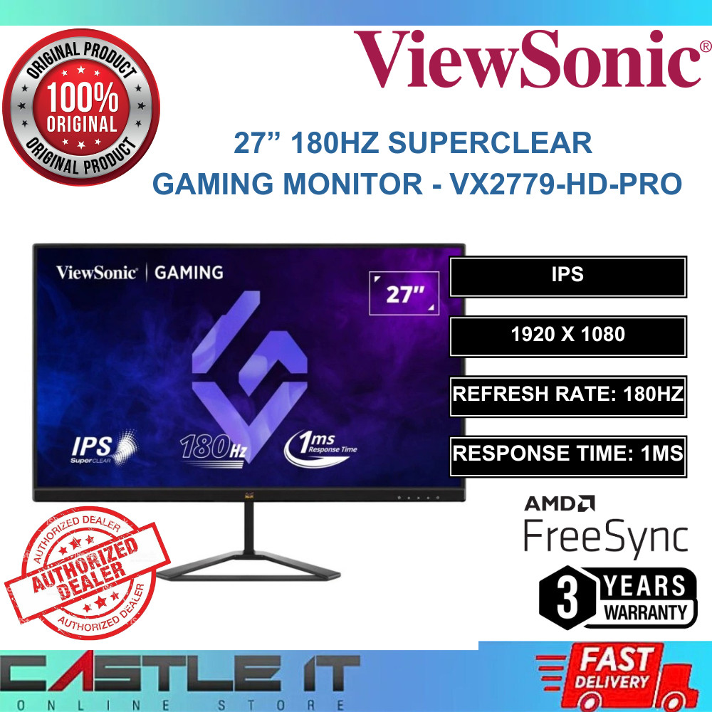 ViewSonic 27" VX2779-HD-PRO SuperClear IPS panel 1ms MPRT Full HD 1080P ...