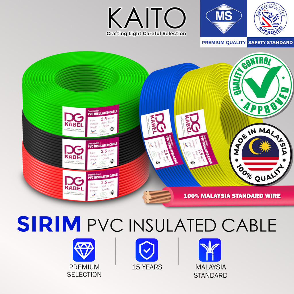 KAITO SIRIM PVC Insulated Cable Auto Control Wayer Elektrik Wire Kabel ...
