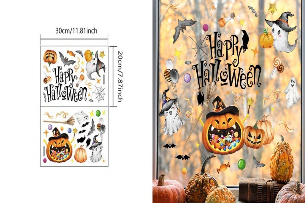 Halloween Silhouettes Humid Environment Window Stickers Spooky ...