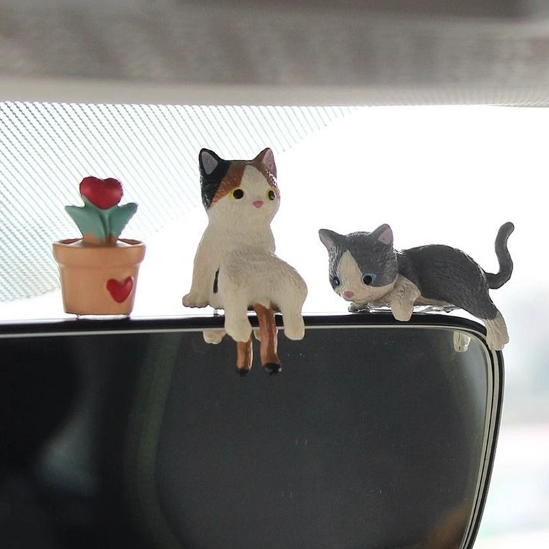 Cute Cat Desktop Ornament Computer Screen Edge Landscaping Cartoon Cat ...