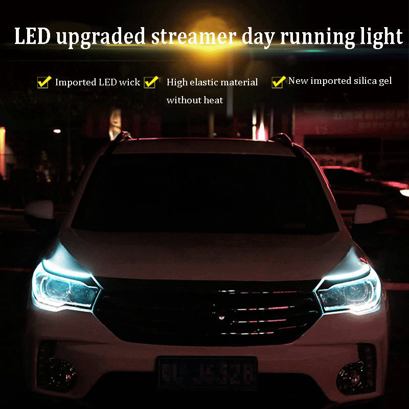 2pcs DRL waterproof flexible RGB multi color streamer daytime running ...