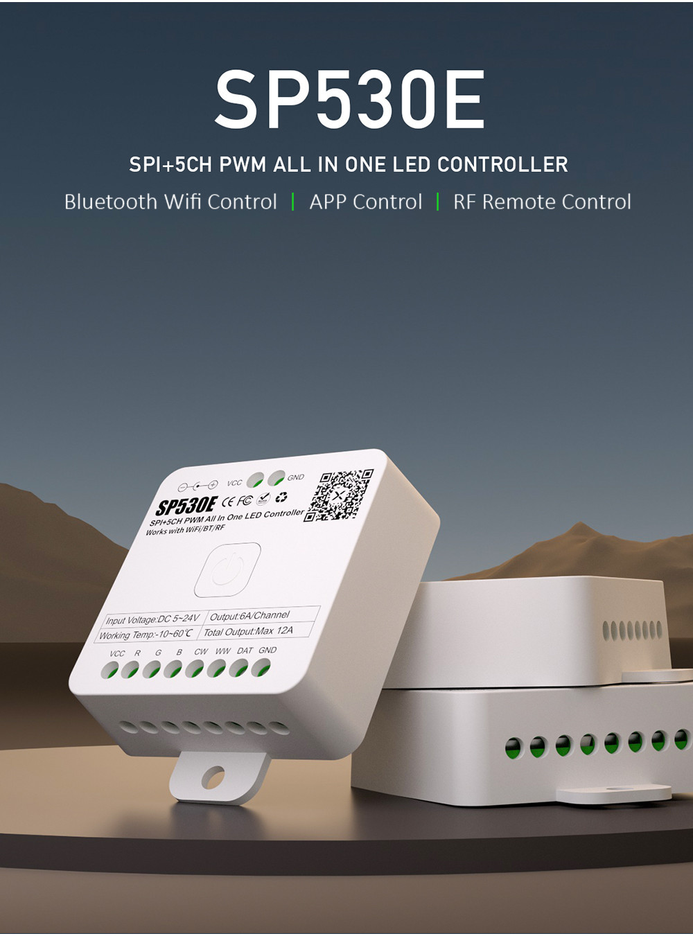 LED Controller SP530E Wifi Bluetooth RF 5V 12V 24V 5CH WS2812B WS2811 ...