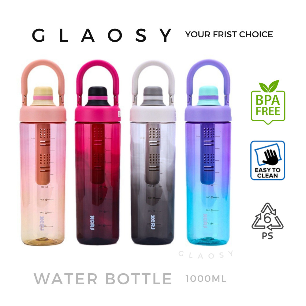 [ 1000ml ] Ins Style Water Bottle Drinking Botol Air Bekas Air Botol Minuman Viral Plastic ...