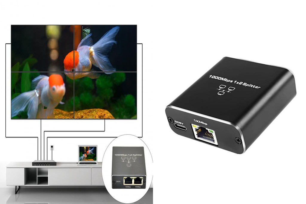 (gashadream) Dual Port Ethernet Adapter Network Signal Splitter High ...