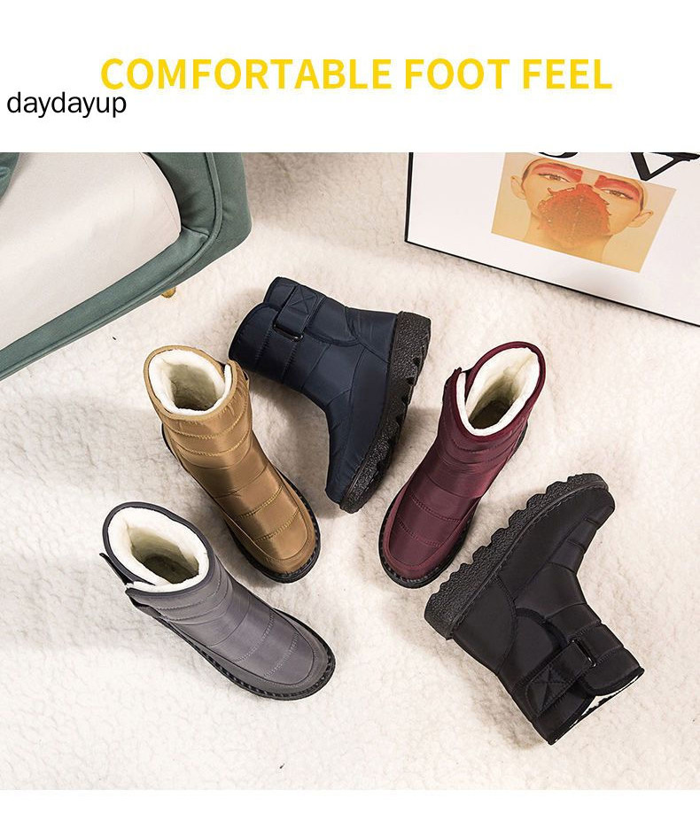 Women Winter Snow Boots Add Velvet Waterproof Non-Slip Warm Cotton ...