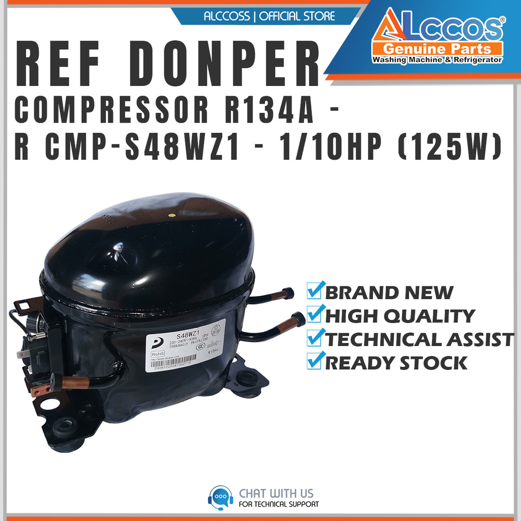 REFRIGERATOR DONPER COMPRESSOR R134A - R CMP-S48WZ1 - 1/10HP (125W ...