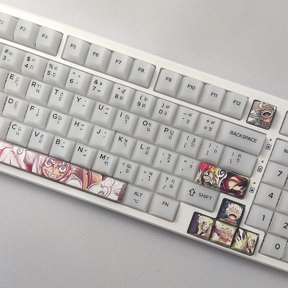 8/12pcs Luffy Keycaps Cherry Profile PBT Dye Sublimation One Piece Nika ...
