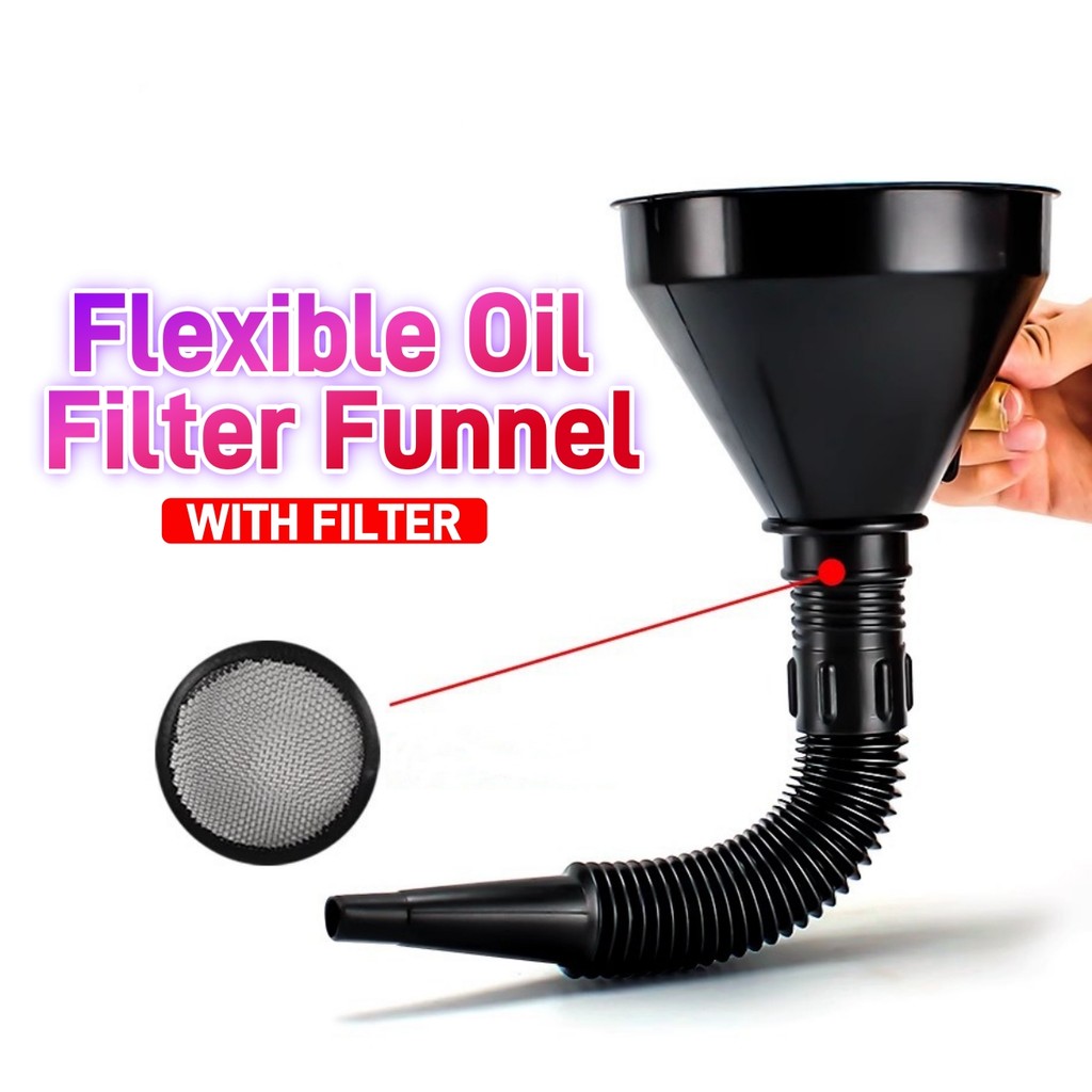 Car Motorcycle Vehicle Flexible Oil Funnel With Filter Filling Fuel ...