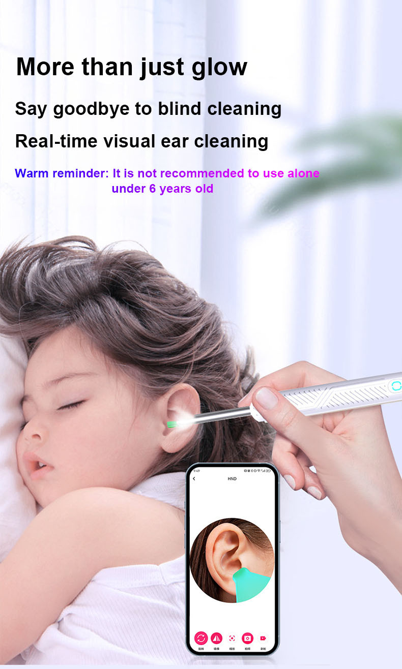 Smart Visual Ear Cleaner Wireless Visual Ear Pick HD Otoscope Ears Wax ...