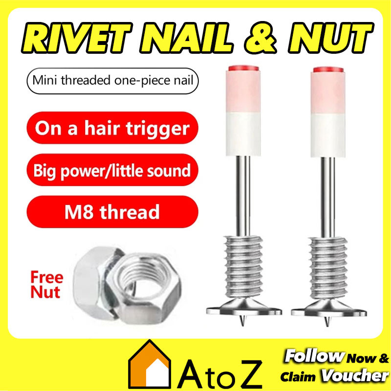 M8 Rivet Nail With Screw Nails Gun Ceiling Heavy Duty Rivet Nail ...