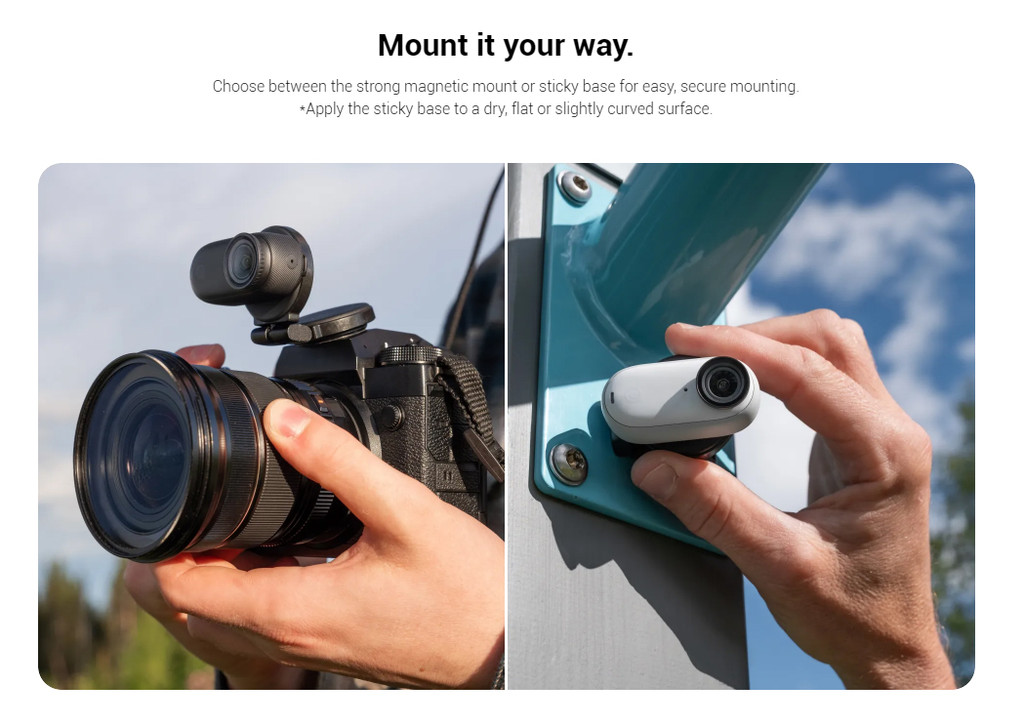 Insta360 GO 3/GO 3S Pocket Flexi Mount / Multifunctional Magnetic Base ...