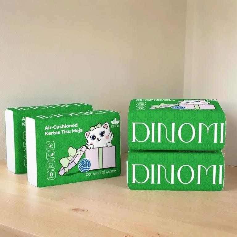 【10 Pack】Dinomi Table Tissue Soft Facial Tisu 75pulls*4ply=300pcs ...